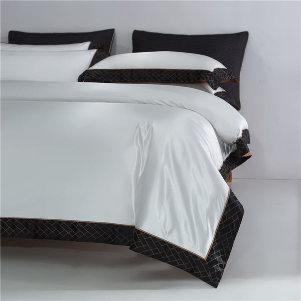 Riley Premium Duvet Cover & Shams 1000TC | Jacquard Cotton | Premium ...